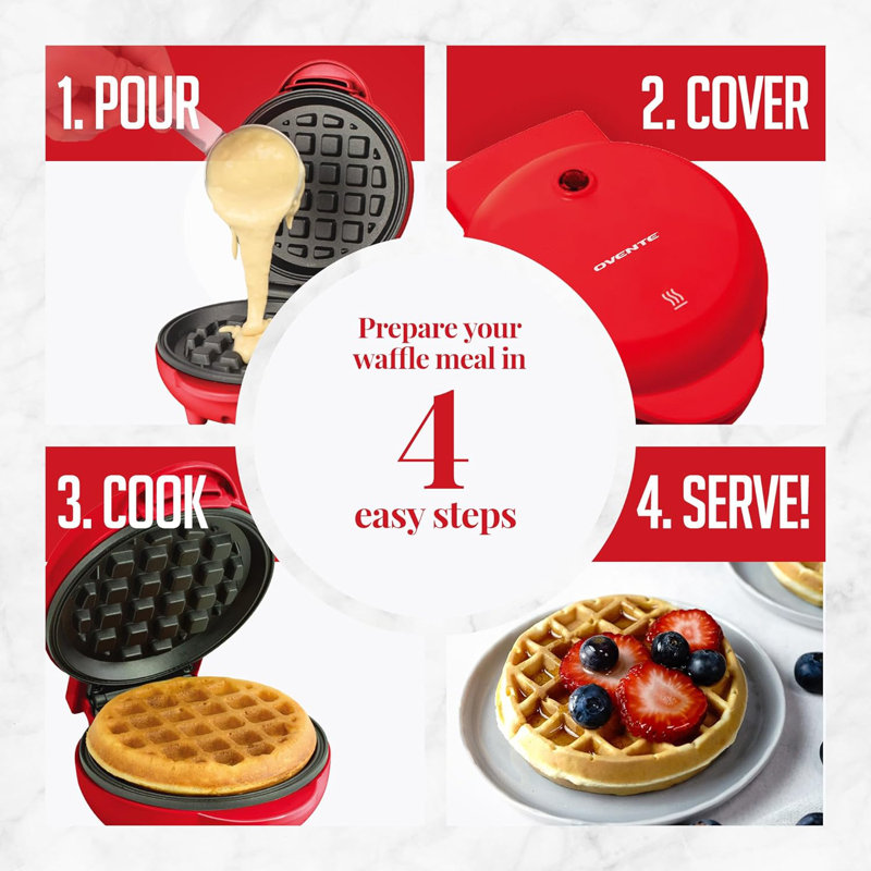 OVENTE 4'' Mini Waffle Maker | Wayfair